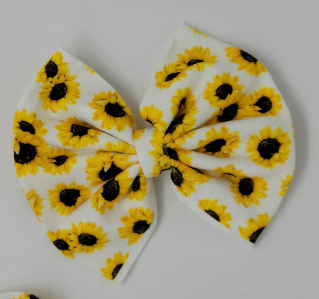 Sunflower Hair Bow, Sunflower Bow, Flower Bows, Hair Bow, Bow for Girl ...