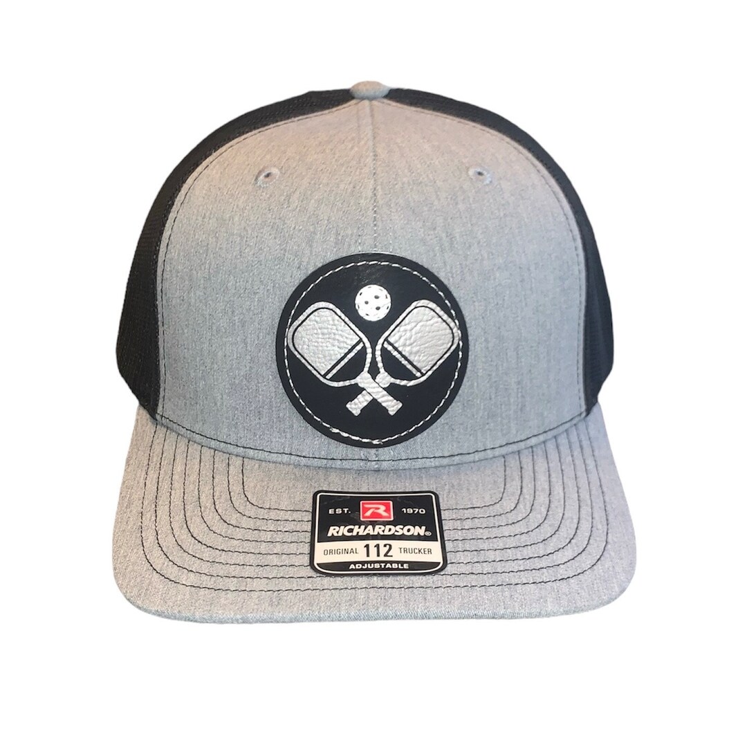 Pickleball - Trucker Hat - Laser Engraved Leather Patch - Richardson ...