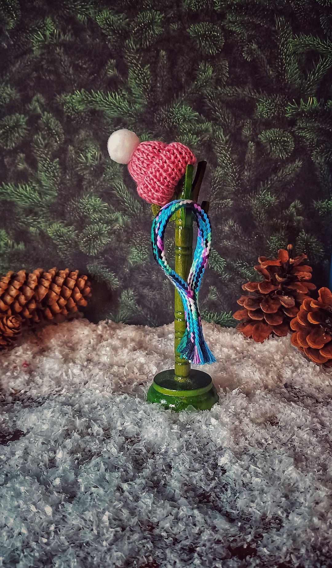 Secret Santa Accessories: Secret Santa Hat With Pompom and Scarf With ...