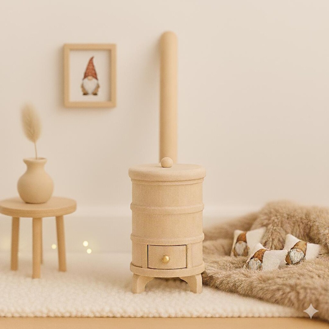 Miniature Wood Stove With Chimney and Opening Door 1:12 – Handmade ...