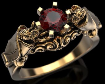 Ruby Vampire Ring - Etsy