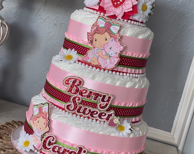 Strawberry Shortcake Diaper Cake, Baby Strawberry Shortcake Diaper Cake ...