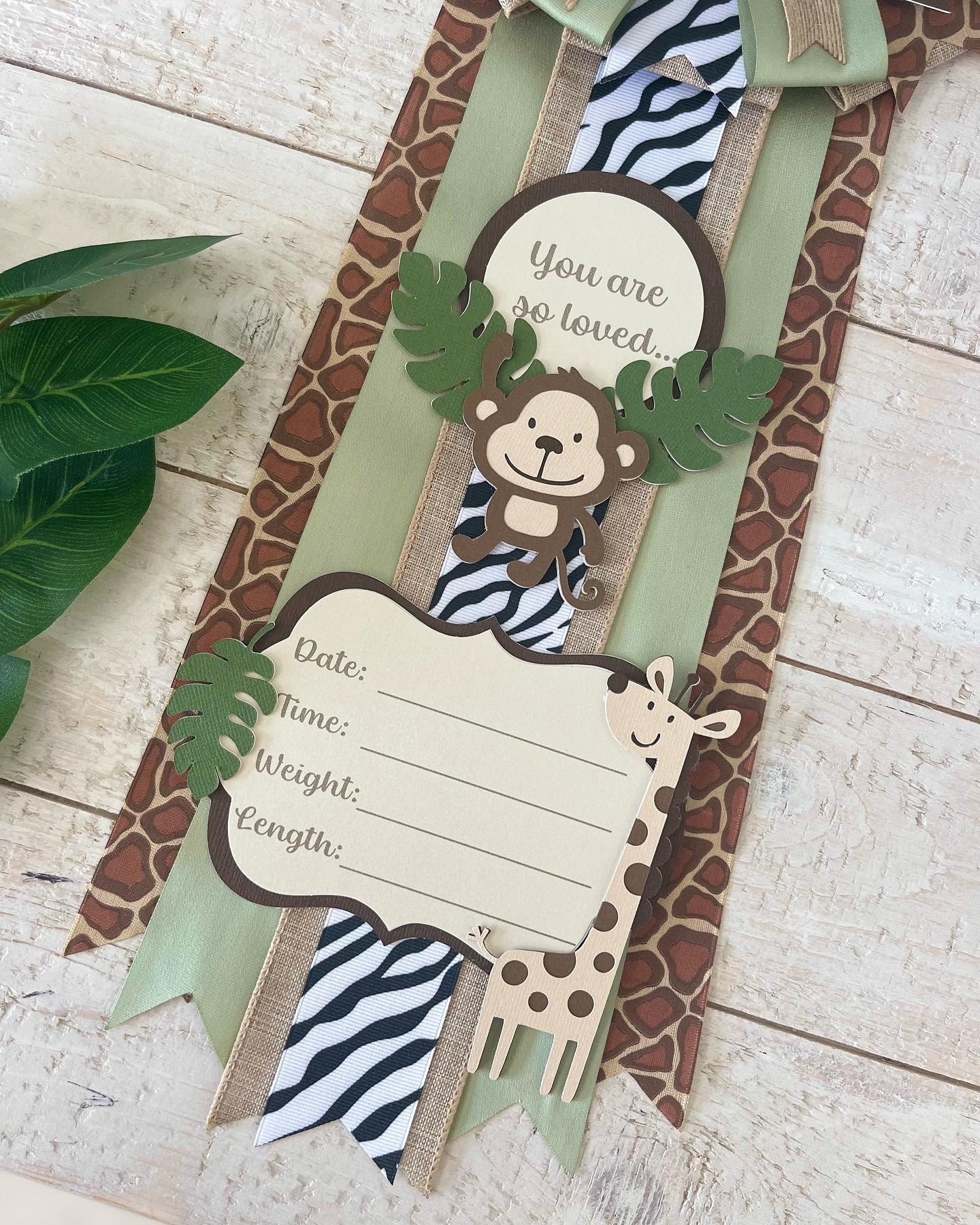 Safari Newborn Door Hanger, Safari Nursery Decor, Safari Baby Boy Door ...