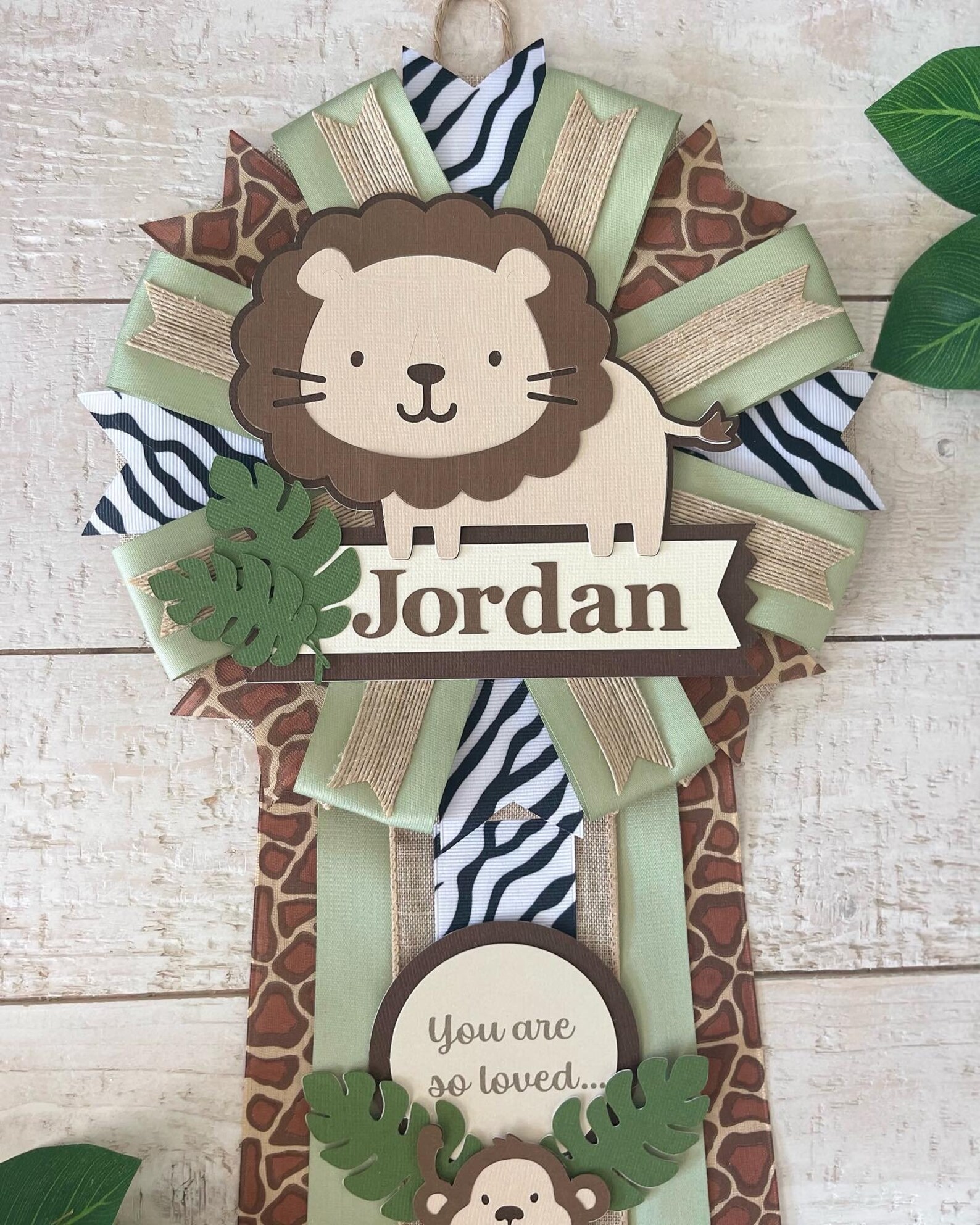 Safari Newborn Door Hanger, Safari Nursery Decor, Safari Baby Boy Door ...