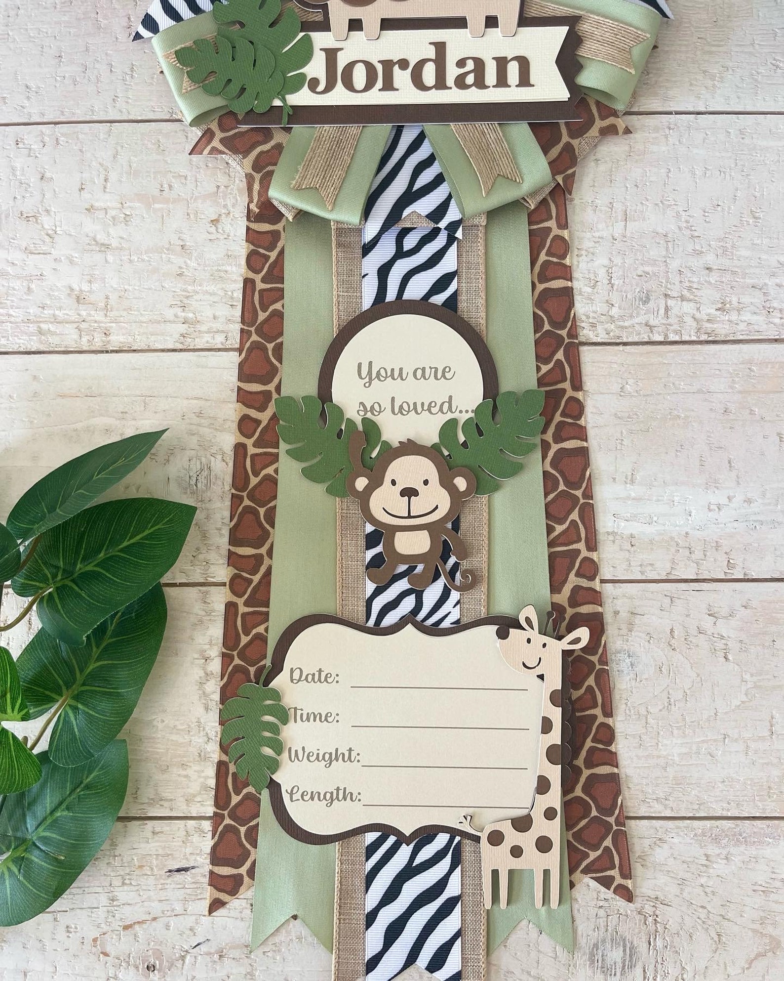 Safari Newborn Door Hanger, Safari Nursery Decor, Safari Baby Boy Door ...