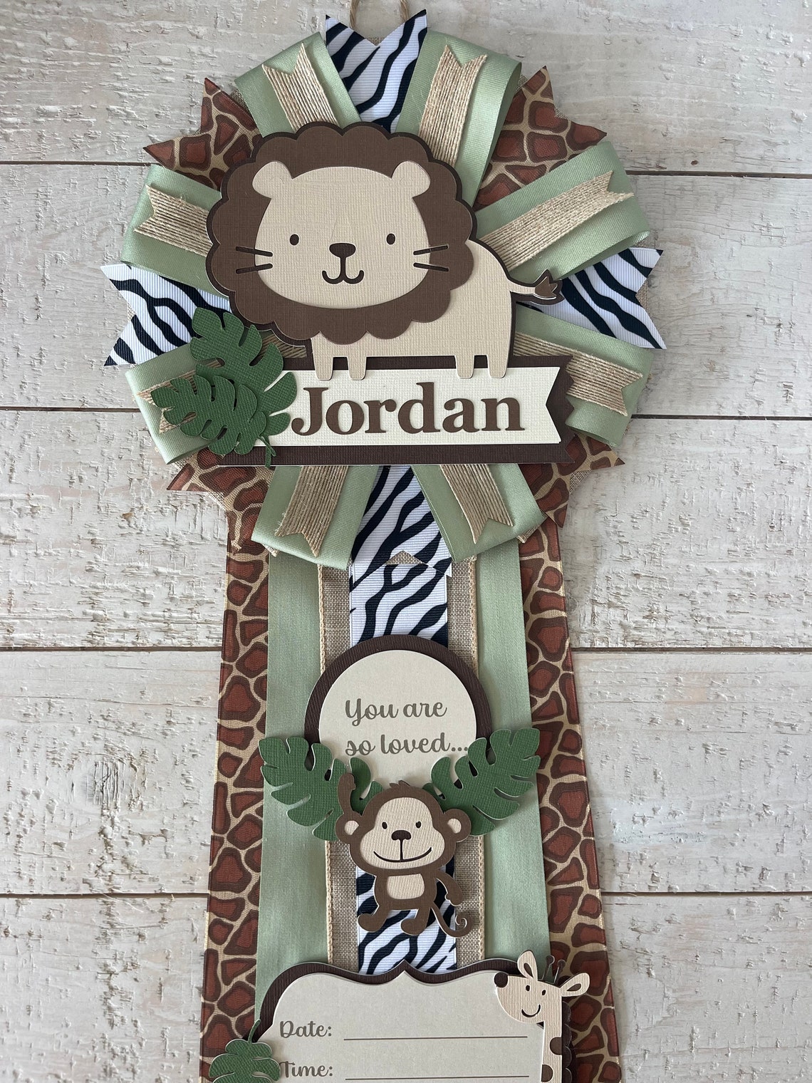 Safari Newborn Door Hanger, Safari Nursery Decor, Safari Baby Boy Door ...