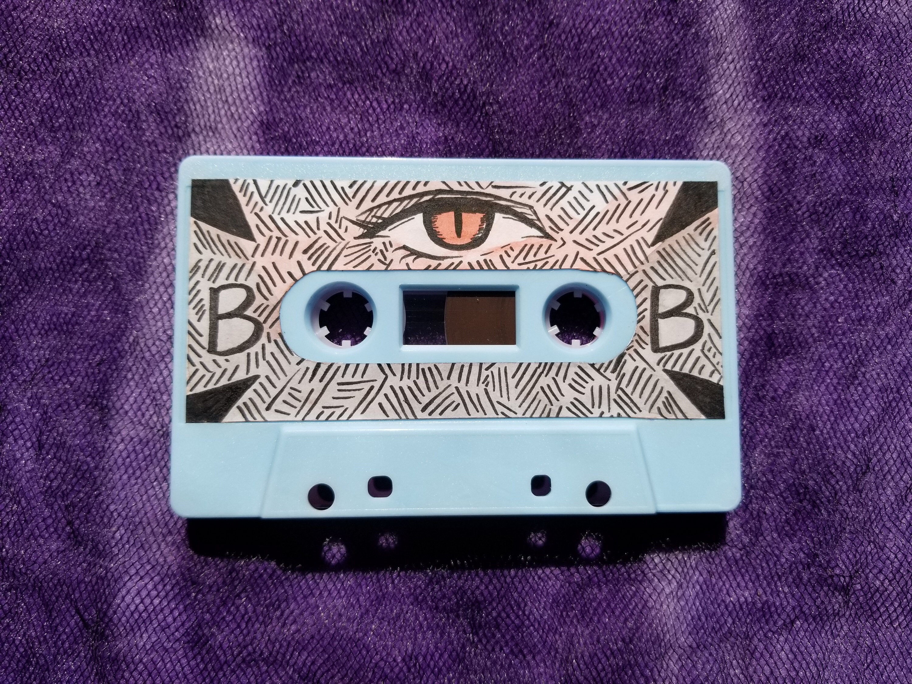 90 Min Cassette Mixtape Hand Drawn Label Eye Design | Etsy