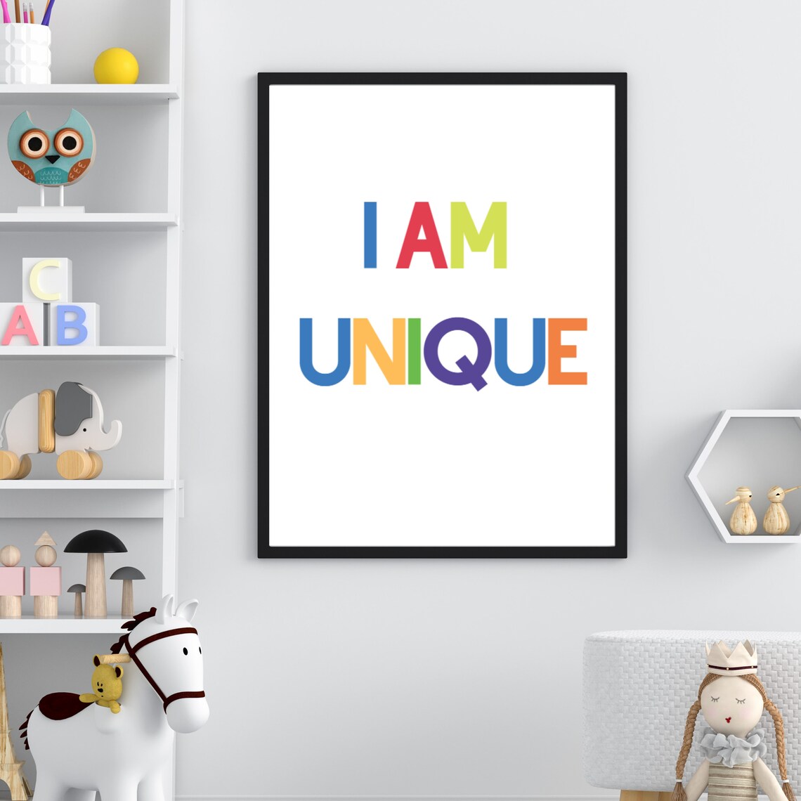 DIGITAL DOWNLOAD I am Unique Printable Motivational Wall Art | Etsy