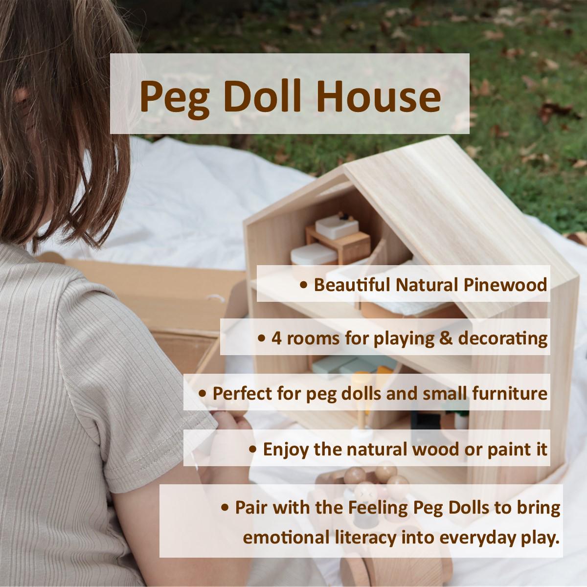 Wooden Peg Doll House - Etsy