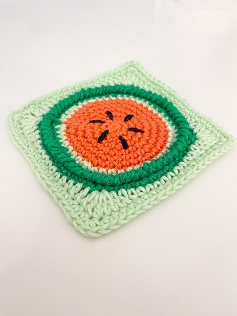 Crochet Watermelon Granny Square Pattern/ Crochet Granny Square/ Crochet Pattern/ Watermelon ...