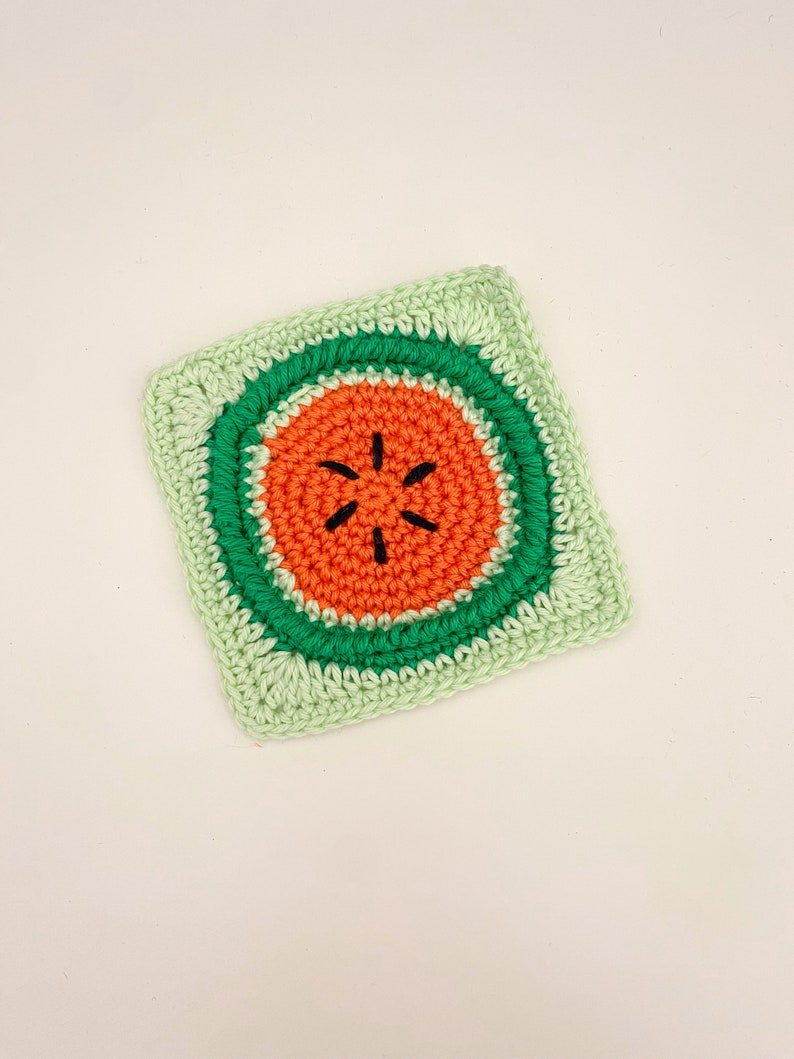 Crochet Watermelon Granny Square Pattern/ Crochet Granny Square/ Crochet Pattern/ Watermelon ...