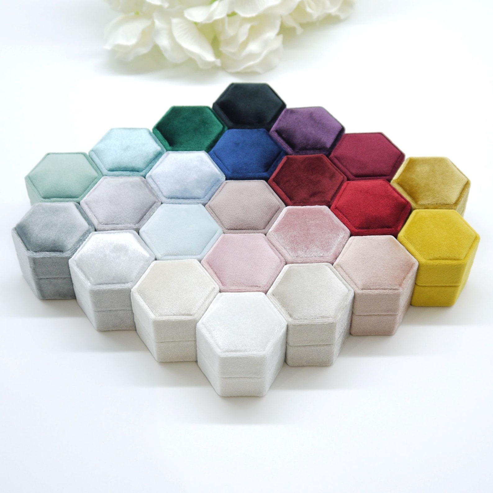 Luxury Velvet Ring Box Valentine Wedding Ring Box Double - Etsy UK