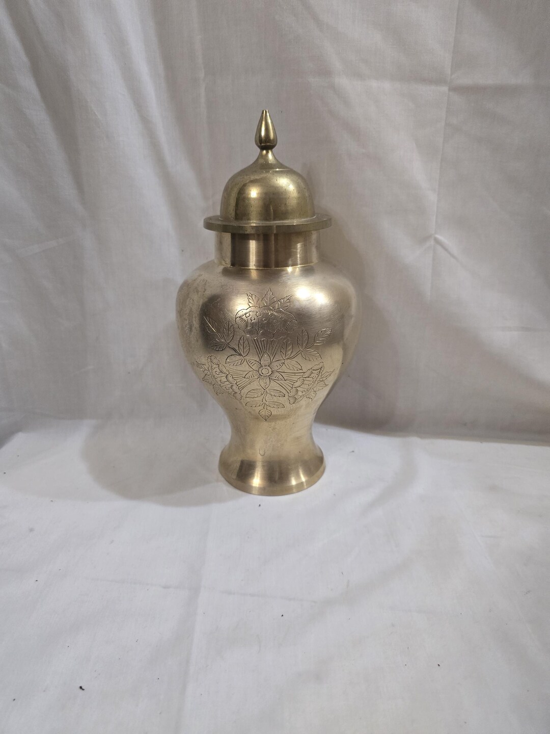 Vintage Etched Brass Ginger Jar Urn - Etsy