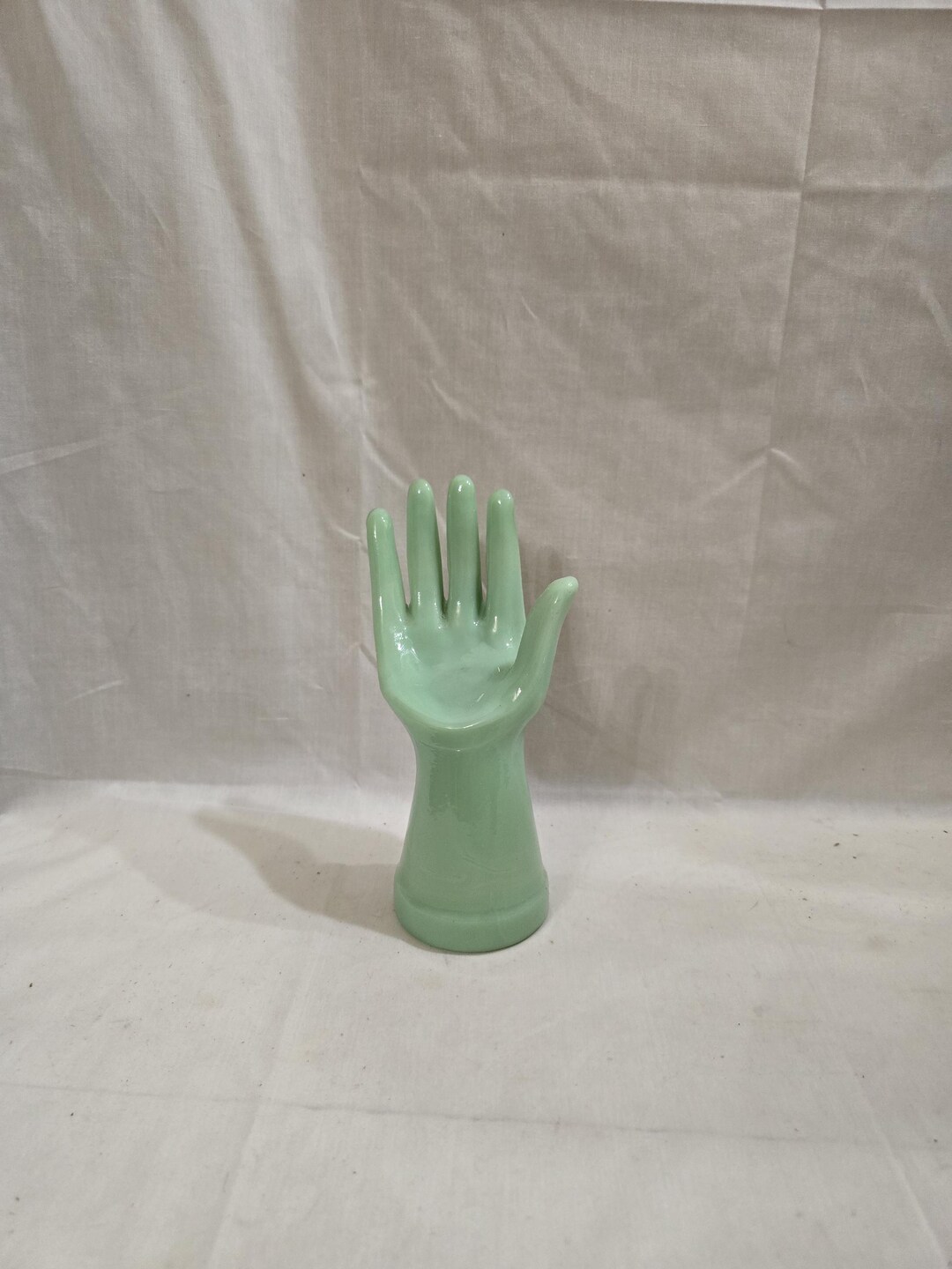 Vintage Green Jadeite Glass Jewelry Display Hand - Etsy