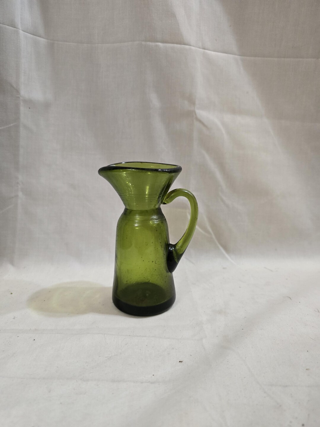 Vintage Bischoff Rainbow Green Glass Pitcher - Etsy
