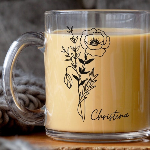 Custom Flower Name Mug Birthday Gift for Her Personalized - Etsy