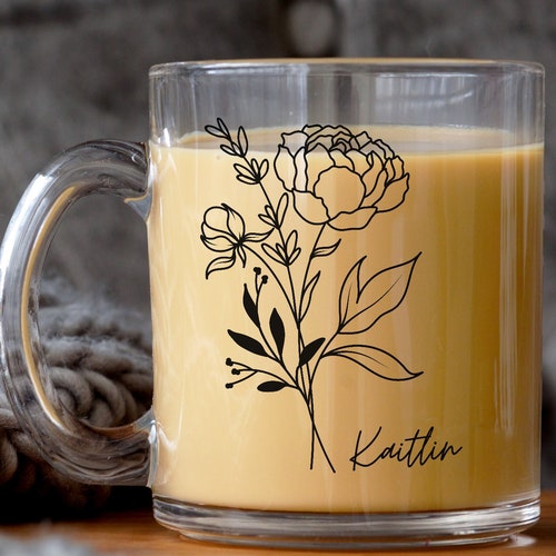 Birth Flower Mug Floral Mug Personalized Ts For Her Etsy