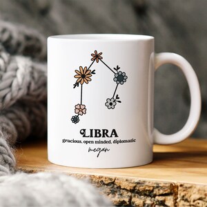 Libra Birthday Mug, Libra Zodiac Gift, Custom Libra Mug, Custom Name ...