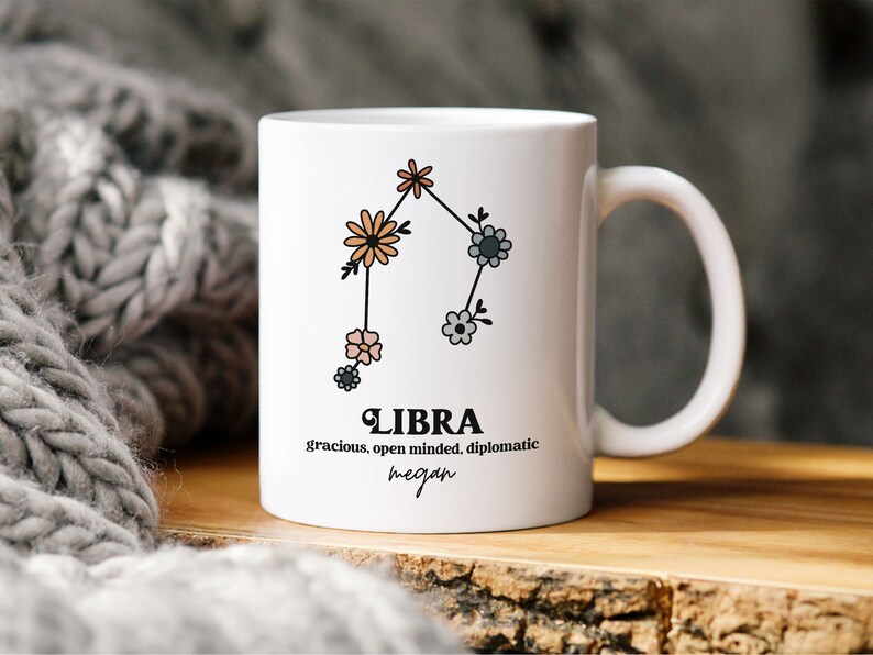 Libra Birthday Mug, Libra Zodiac Gift, Custom Libra Mug, Custom Name ...