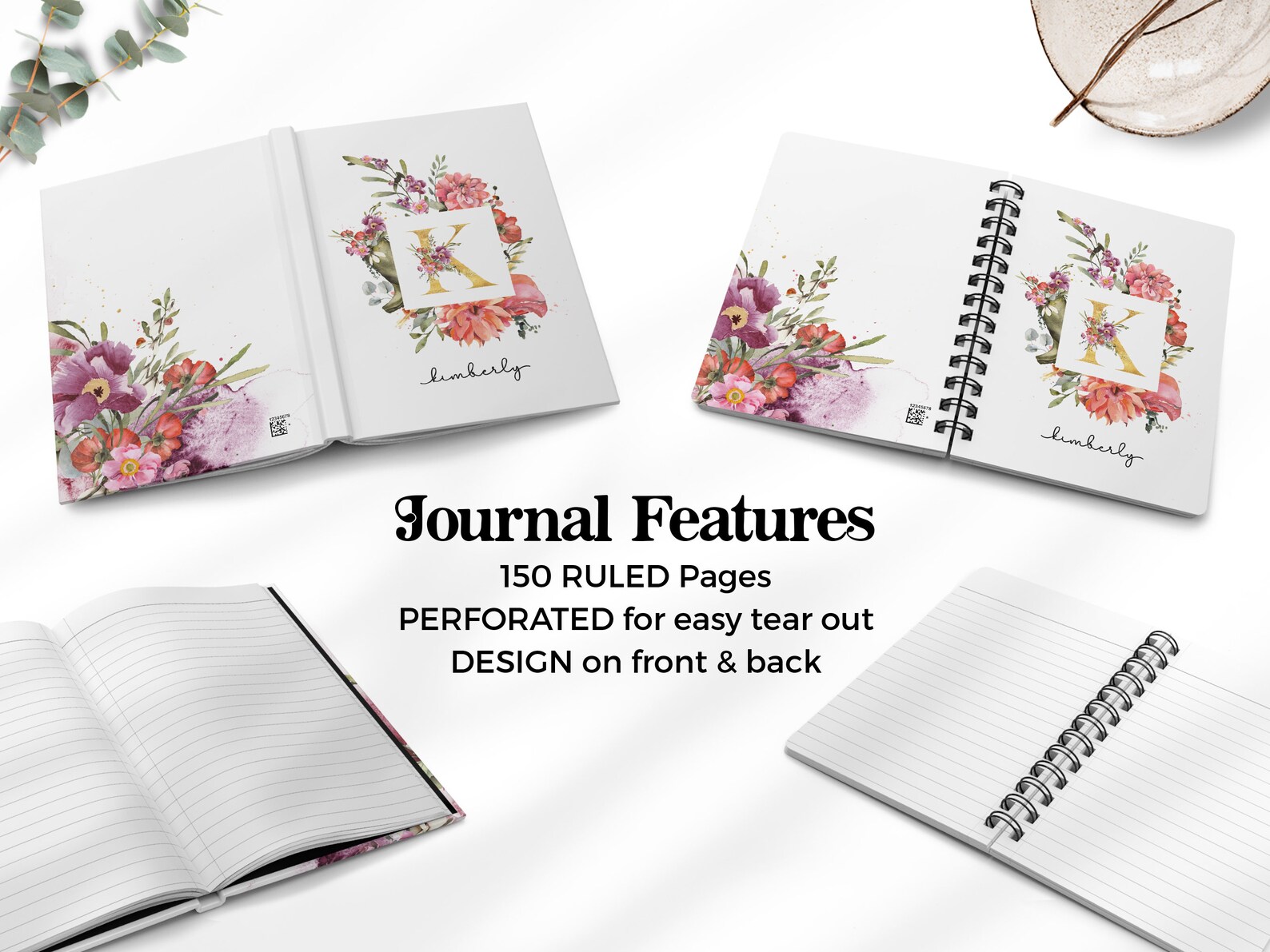 Personalized Journal, Custom Notebook, Name Journal, Gift for Her ...