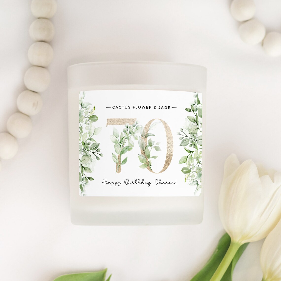70th Birthday Gift, Happy 70th Birthday Candle, Gift for Women, Gift ...