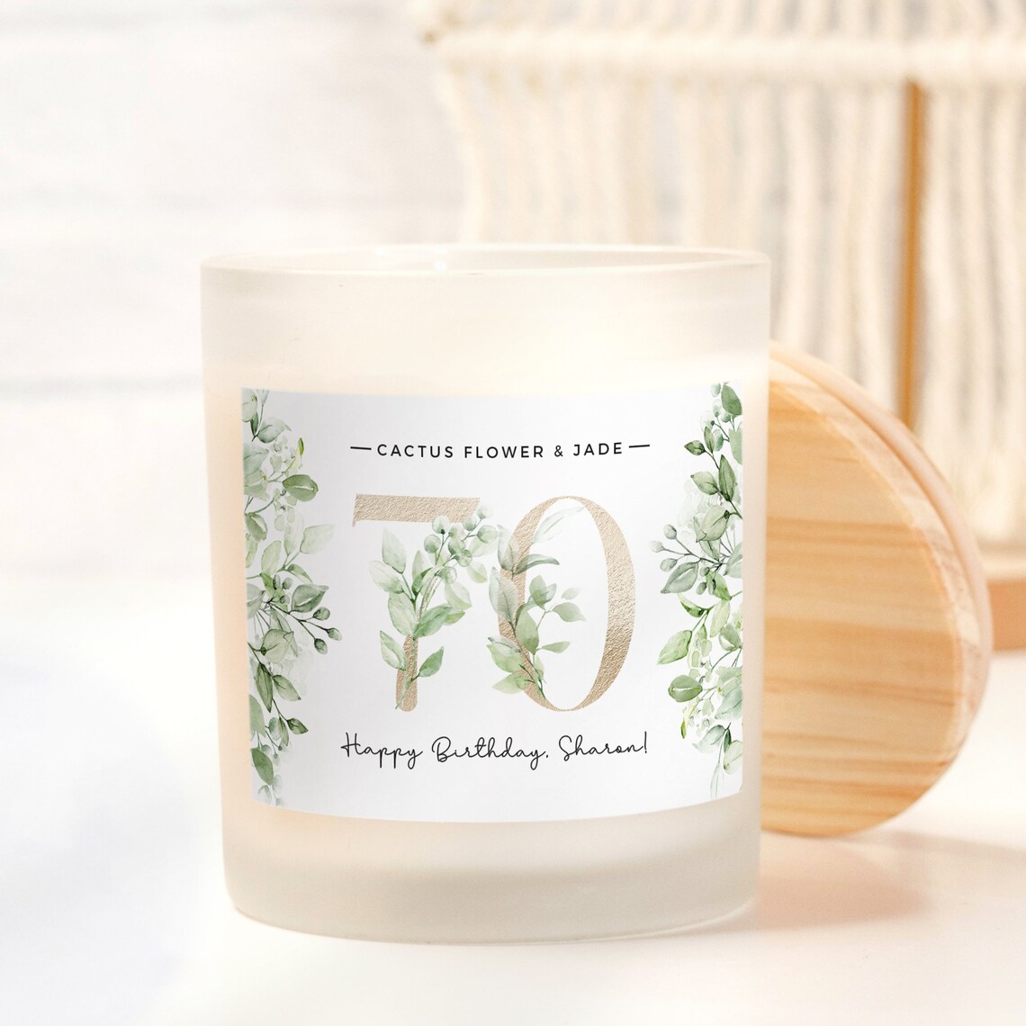 70th Birthday Gift, Happy 70th Birthday Candle, Gift for Women, Gift ...