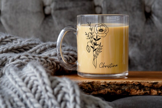 Custom Flower Name Mug Birthday Gift for Her Personalized | Etsy