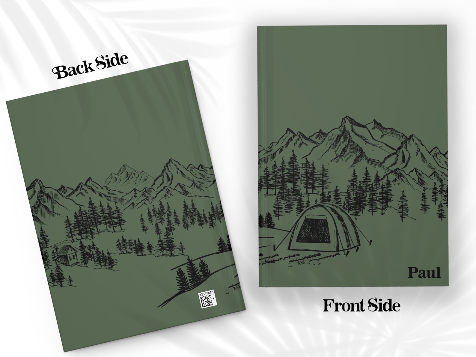 Journal for Men, Mountain Notebook With Camping Tent, Personalized Name ...