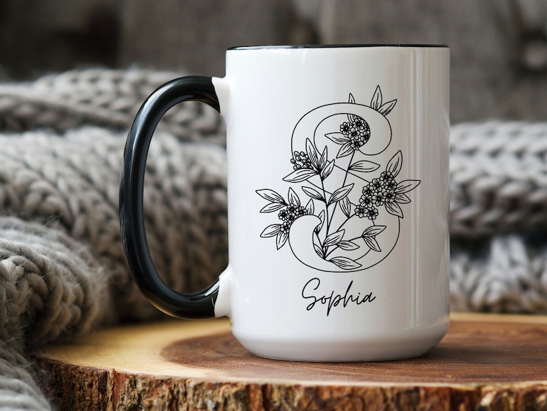 Custom Flower Name Mug Personalized Mug for Women - Etsy