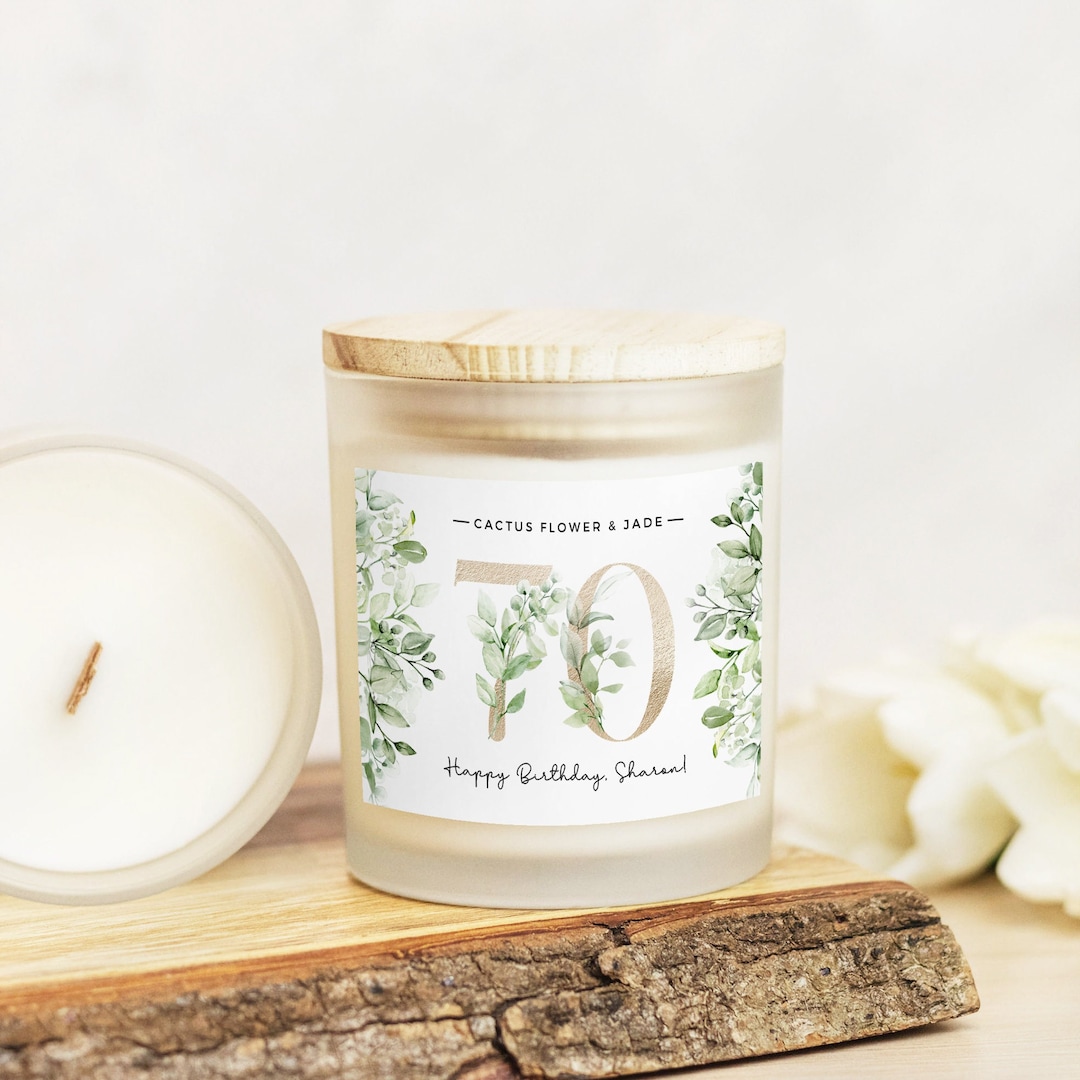 70th Birthday Gift, Happy 70th Birthday Candle, Gift for Women, Gift ...