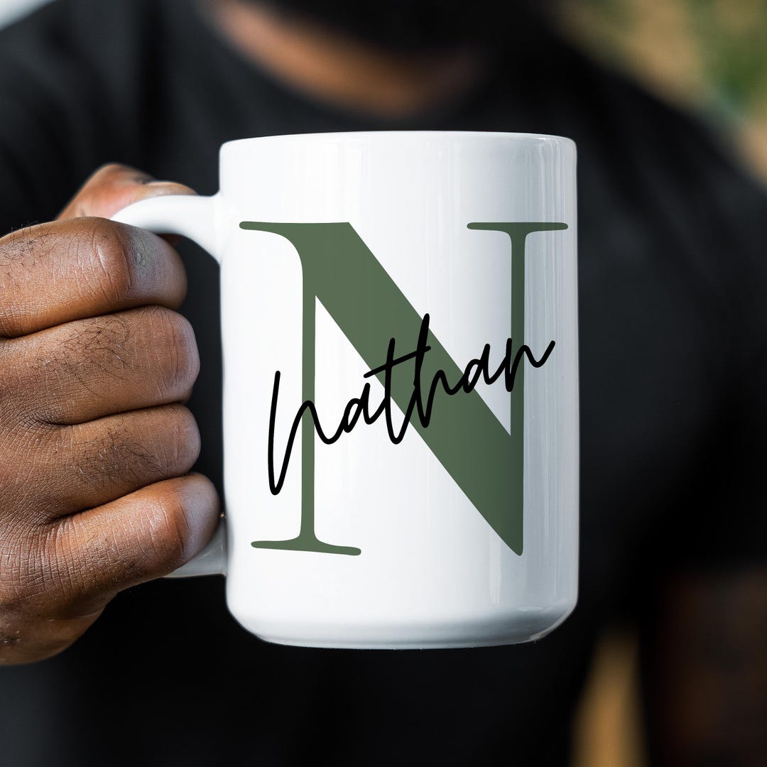 Name Mug, Personalized Name Mug, Mug for Him, Monogram Mug for Men ...