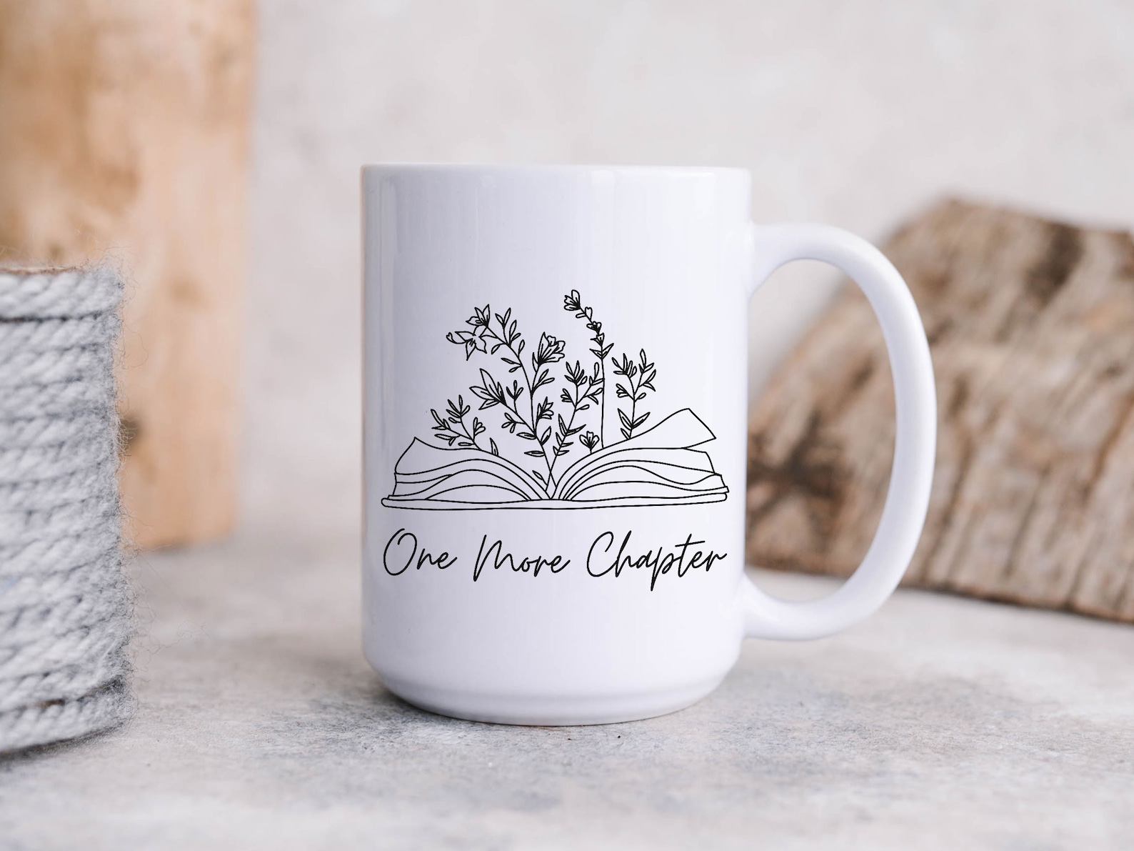 Just One More Chapter Mug, Gift for Book Lover, Floral Book Mug ...