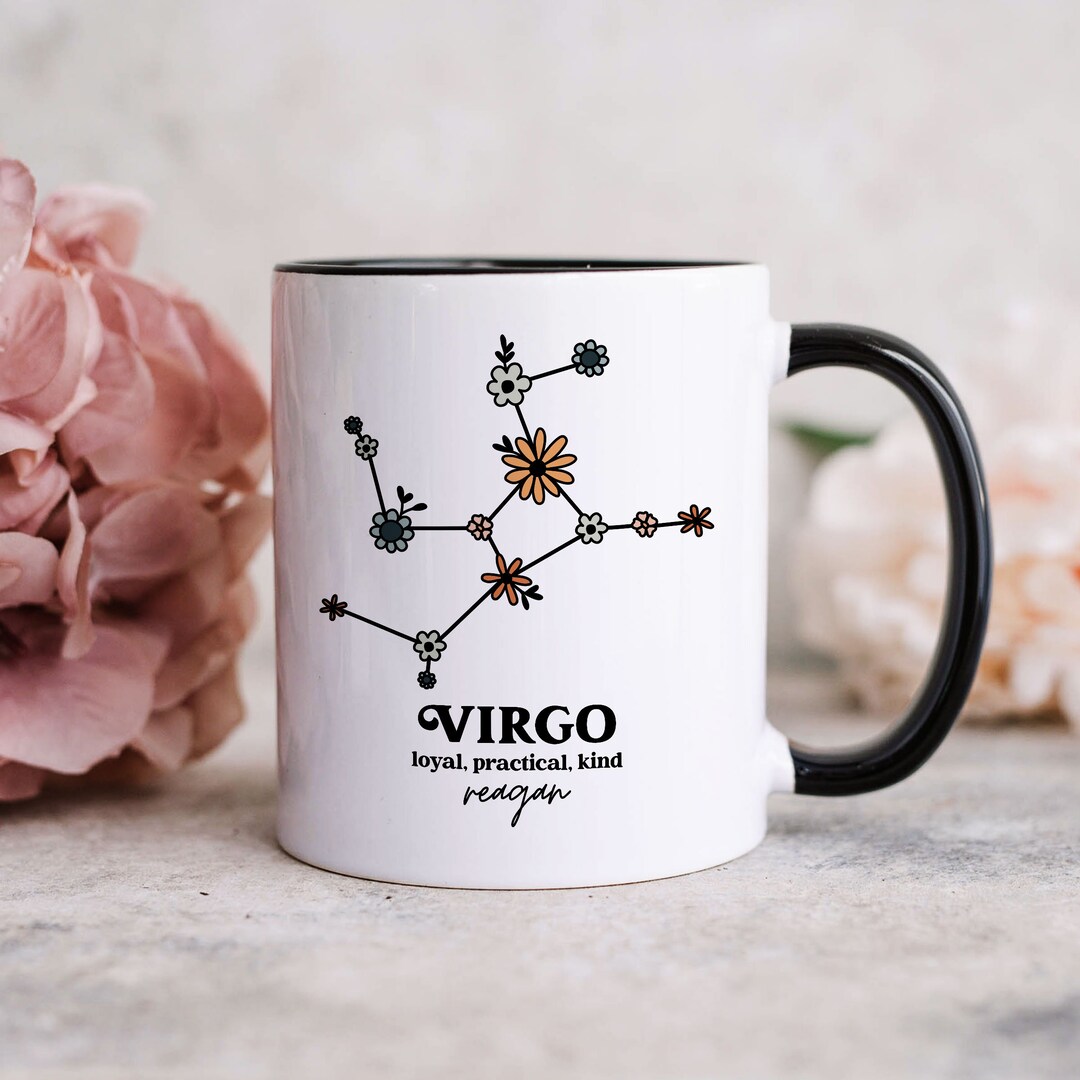 Virgo Birthday Mug, Virgo Zodiac Gift, Custom Virgo Mug, Custom Name ...
