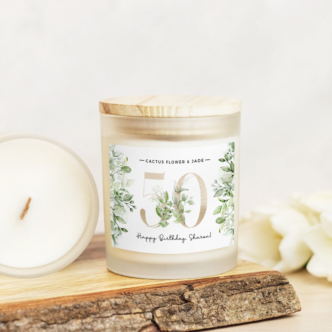 50th Birthday Gift, Happy 50th Birthday Candle, Gift for Women, Gift ...