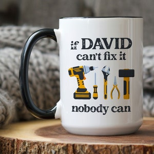 Personalized Name Mug, Custom Mug for Dad, Handyman Mug, Handyman Tools ...