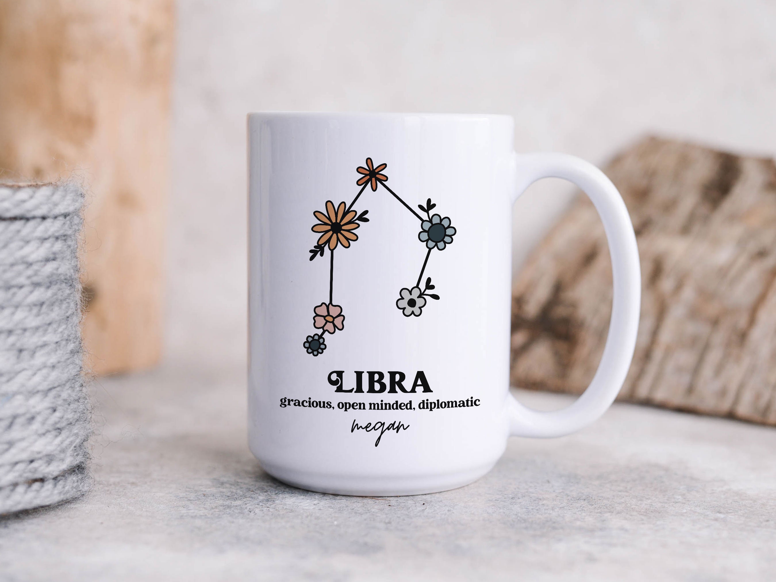 Libra Birthday Mug, Libra Zodiac Gift, Custom Libra Mug, Custom Name ...