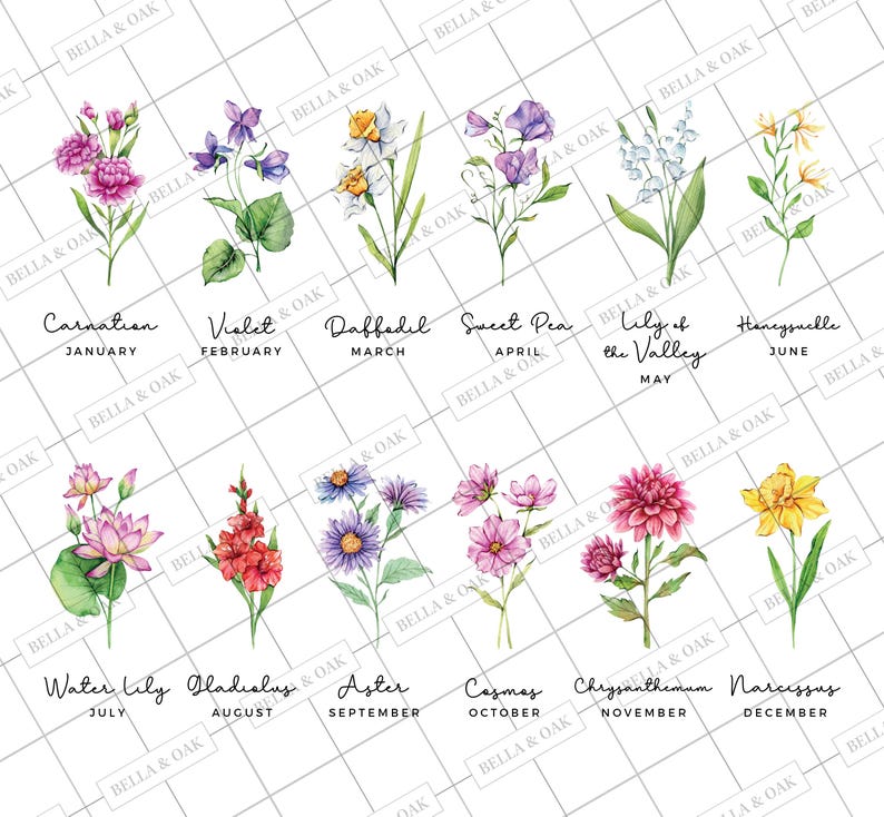 February Birth Flower Clear Glass Mug, Watercolor Violet, Floral ...