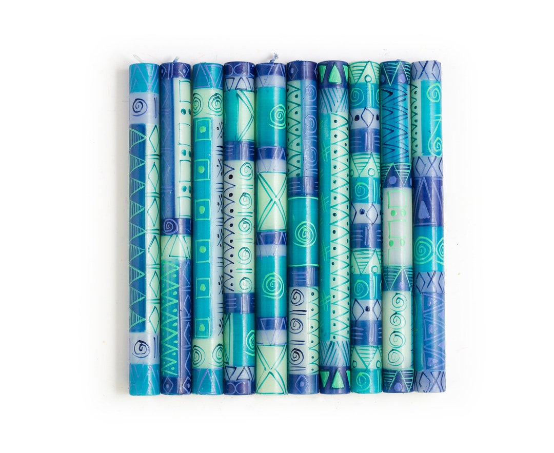 Blue & Green Candles - Etsy