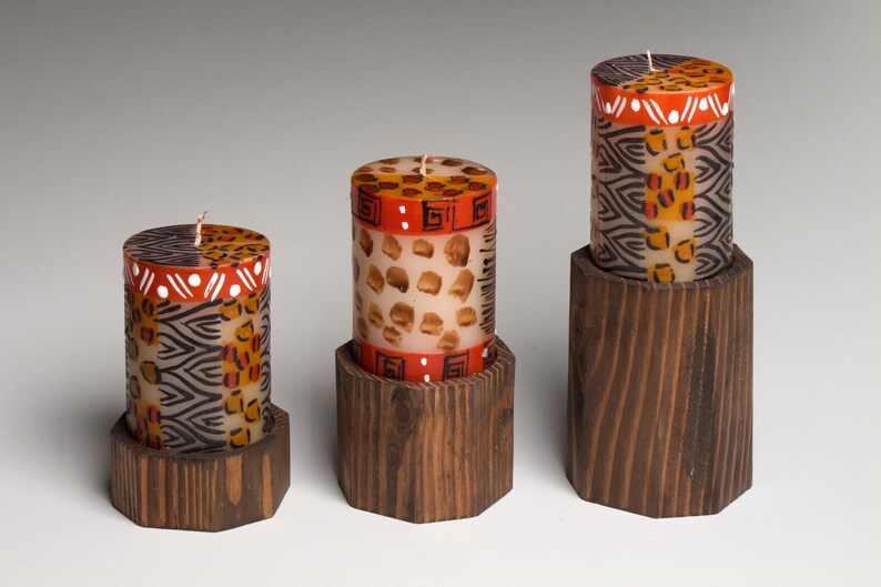 Dual Candle Holders for Pillars & Tapers Dark Reclaimed Wood - Etsy