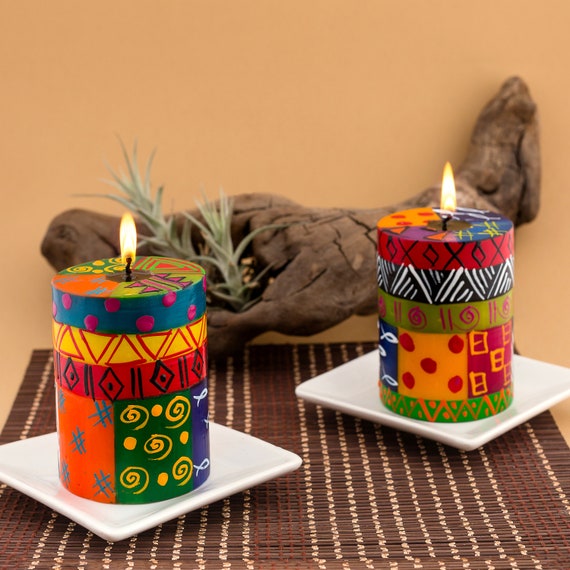 Multi Color Ethnic Candles - Etsy