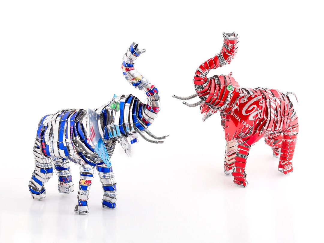 Upcycled Tin African Elephants - Etsy UK