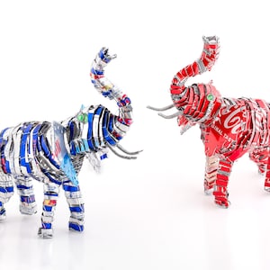 Upcycled Tin African Elephants - Etsy UK