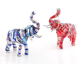 Upcycled Tin African Elephants - Etsy