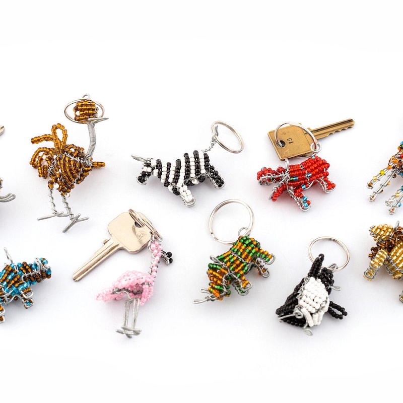 Beaded Animal Keychain - Etsy
