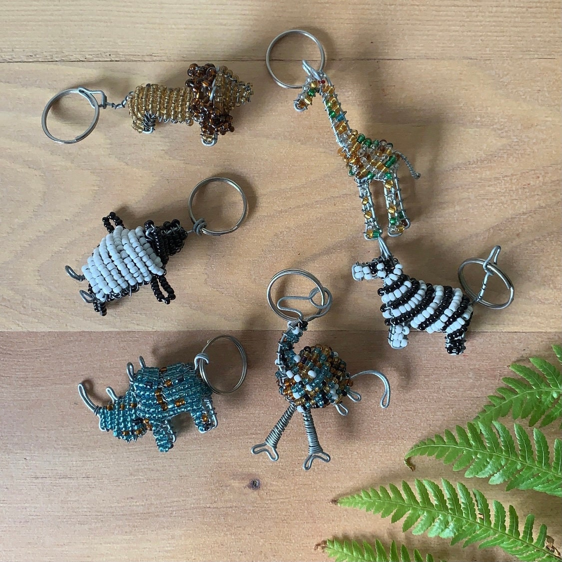 African Beaded Animals Key Chains - Etsy