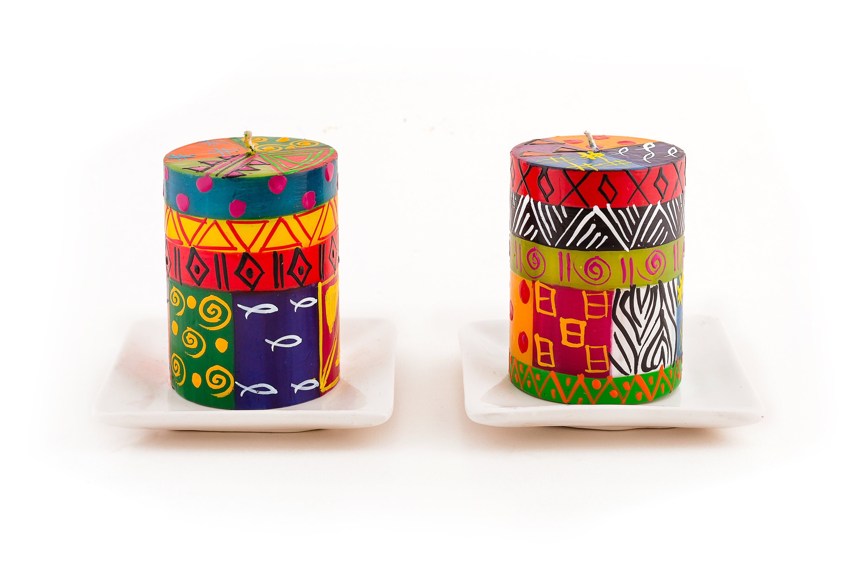 Multi Color Ethnic Candles - Etsy