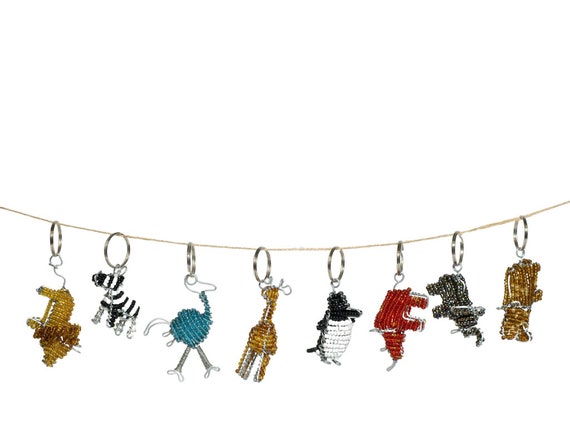 African Beaded Animals Key Chains - Etsy