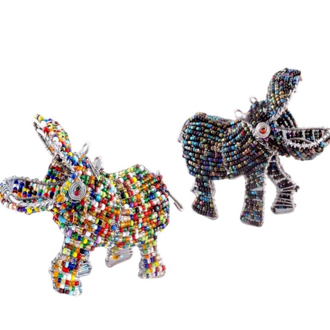 African Beaded Hippo - Etsy