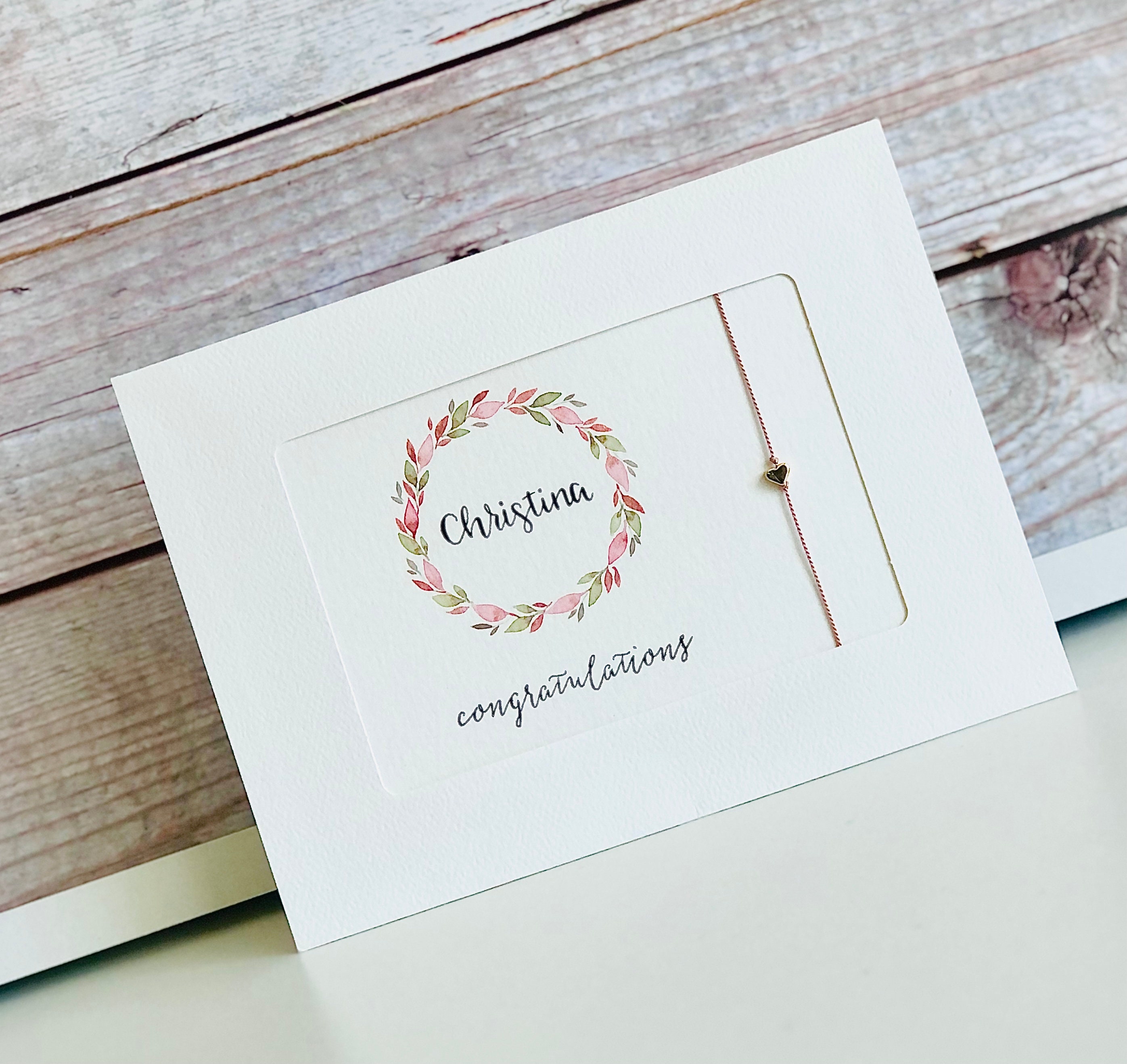 Happy First Period Card With Silk Cord Bracelet Personalized | Etsy