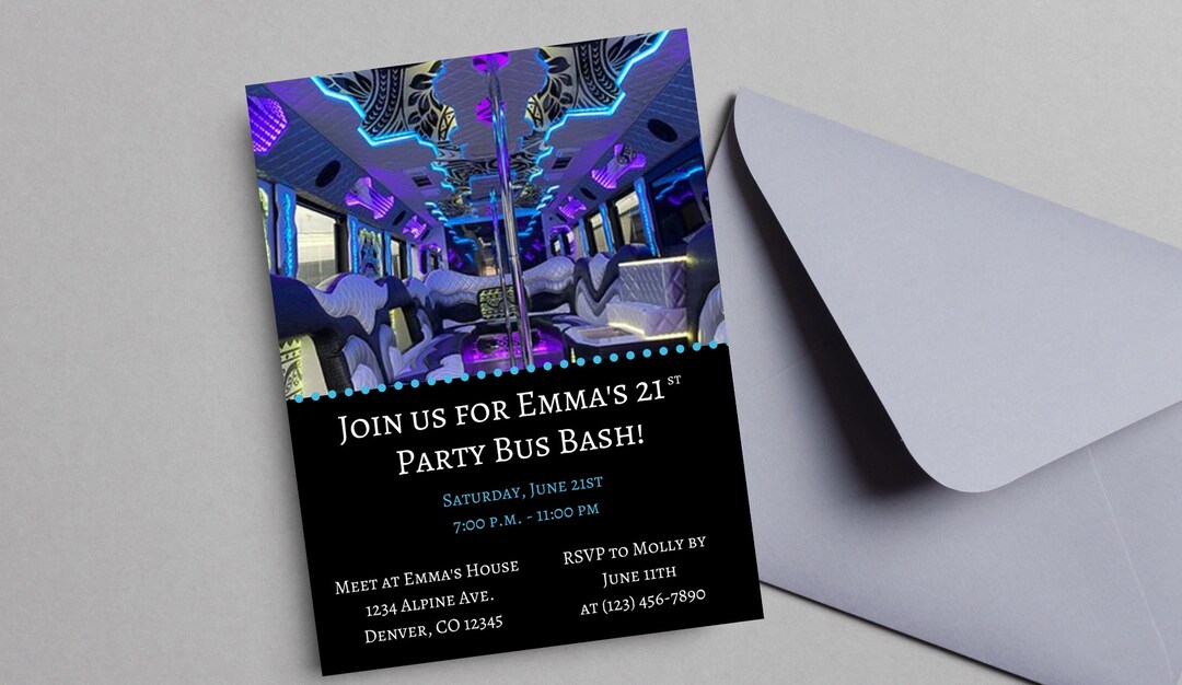 Party Bus Invitation, Party Bus, Bachelorette, Bachelor, Birthday ...